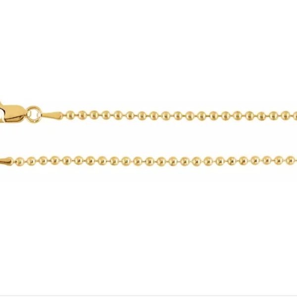 2mm Ball Chain 20" in 14K Yellow Gold - M. Flynn