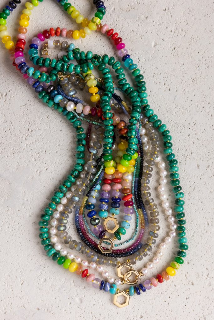 18'' Rainbow Bead Foundation Necklace - M. Flynn