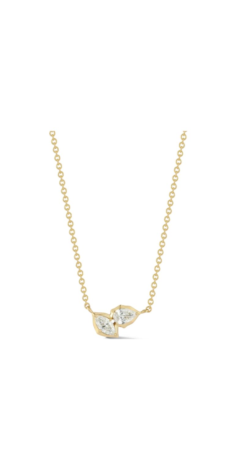 Poppy Two-Stone Necklace in 18K Yellow Gold - M. Flynn