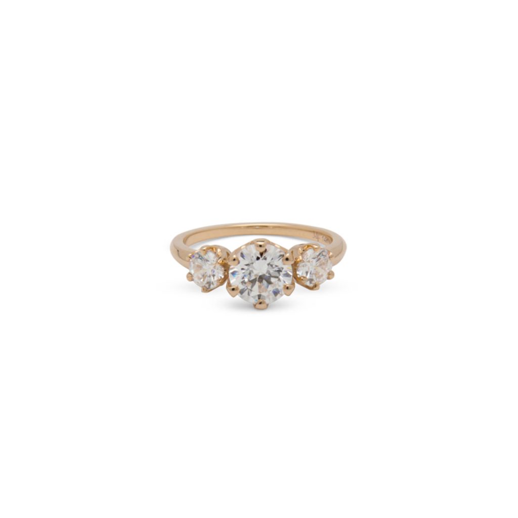 The Colette Round 6-Prong 3-Stone Engagement Ring Setting with Round ...