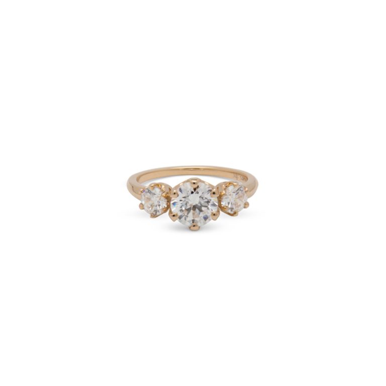 The Colette Round 6-Prong 3-Stone Engagement Ring Setting with Round ...