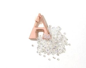 Diamond Dipped Letter M Lock in 14K Yellow Gold - M. Flynn