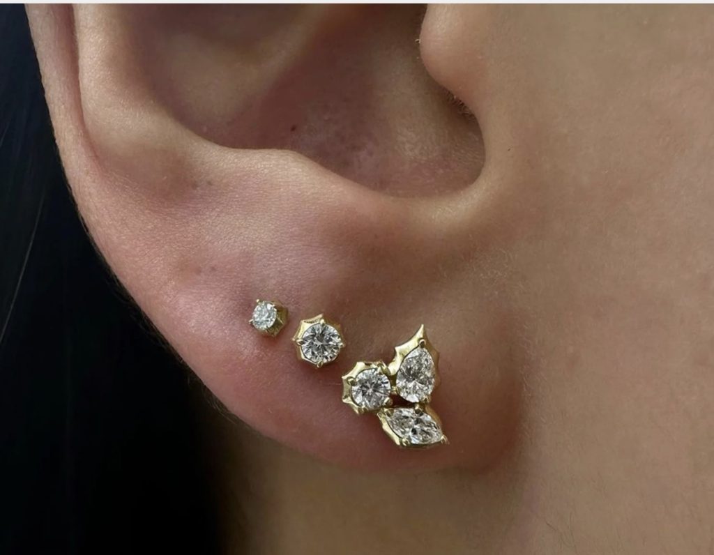 Posey III Studs in 18K Yellow Gold - M. Flynn