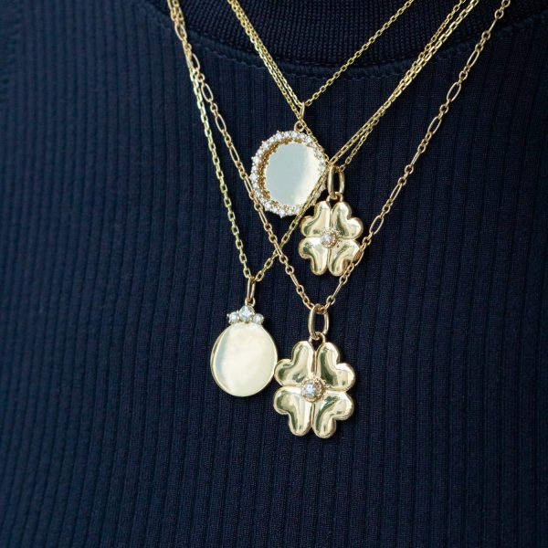 Ava Small Clover Charm 14K Yellow Gold Boston MA - M. Flynn